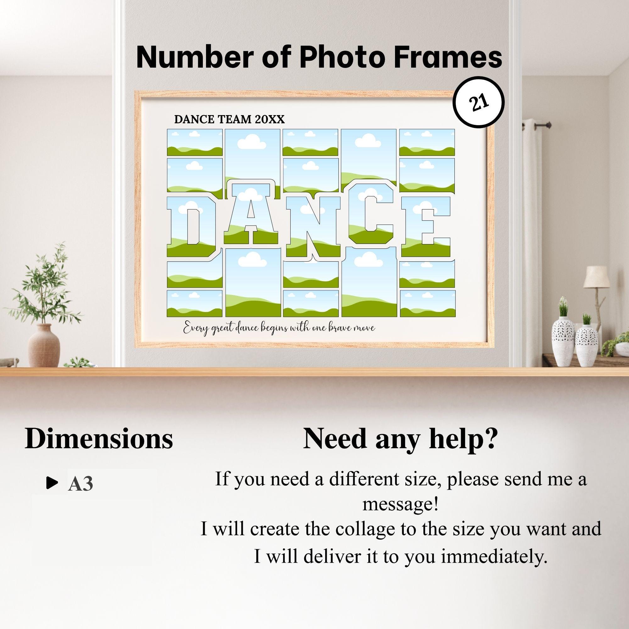 Dance Photo Collage Template: DIY Dancing Frame (canva Editable ...