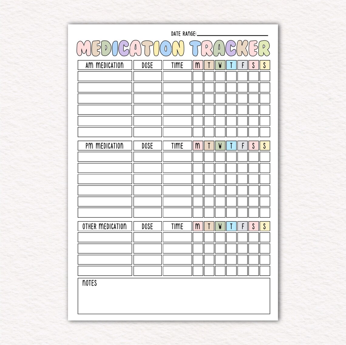 Editable Medication Tracker Medication Log Fillable PDF Medication List ...