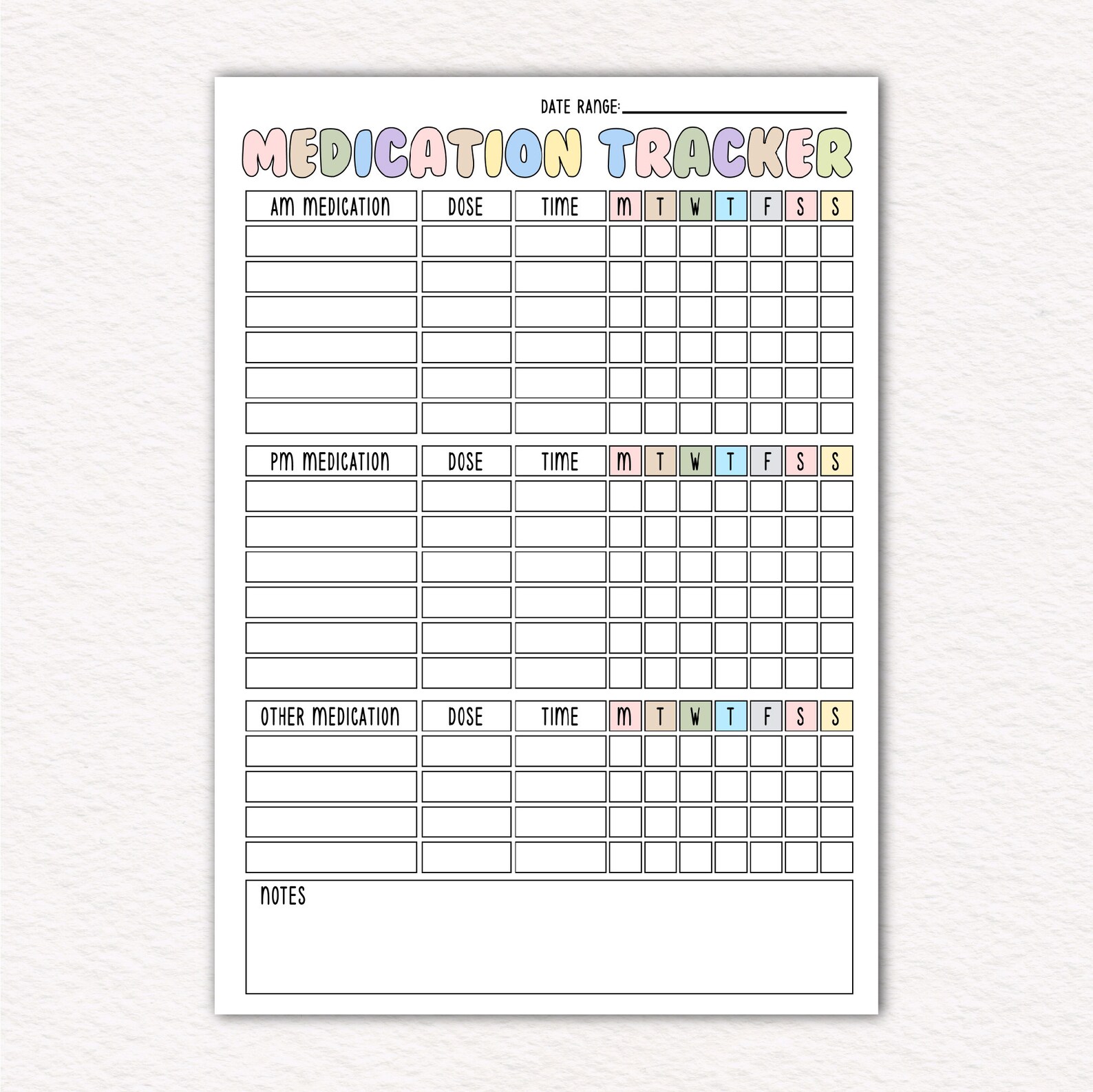 Editable Medication Tracker Medication Log Fillable PDF Medication List ...