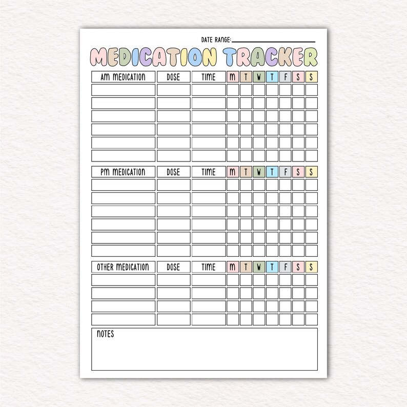 Editable Medication Tracker Medication Log Fillable PDF Medication List ...