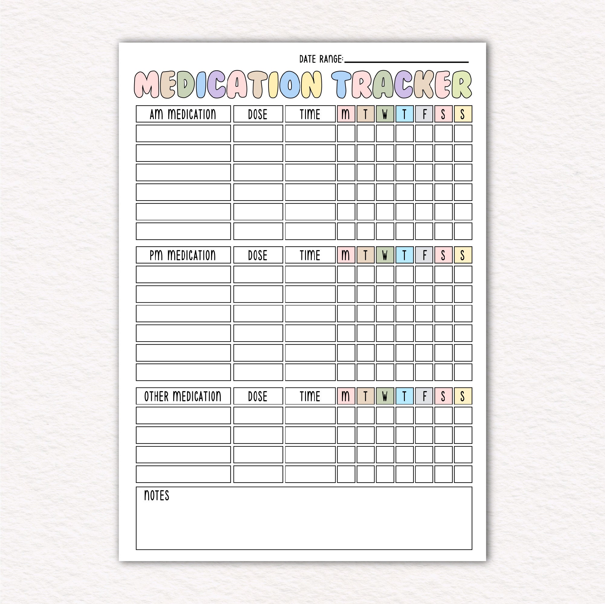 Editable Medication Tracker Medication Log Fillable PDF Medication List ...