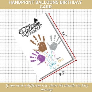 Handprint Balloons Birthday Card | Handprint Birthday Card |handprint ...