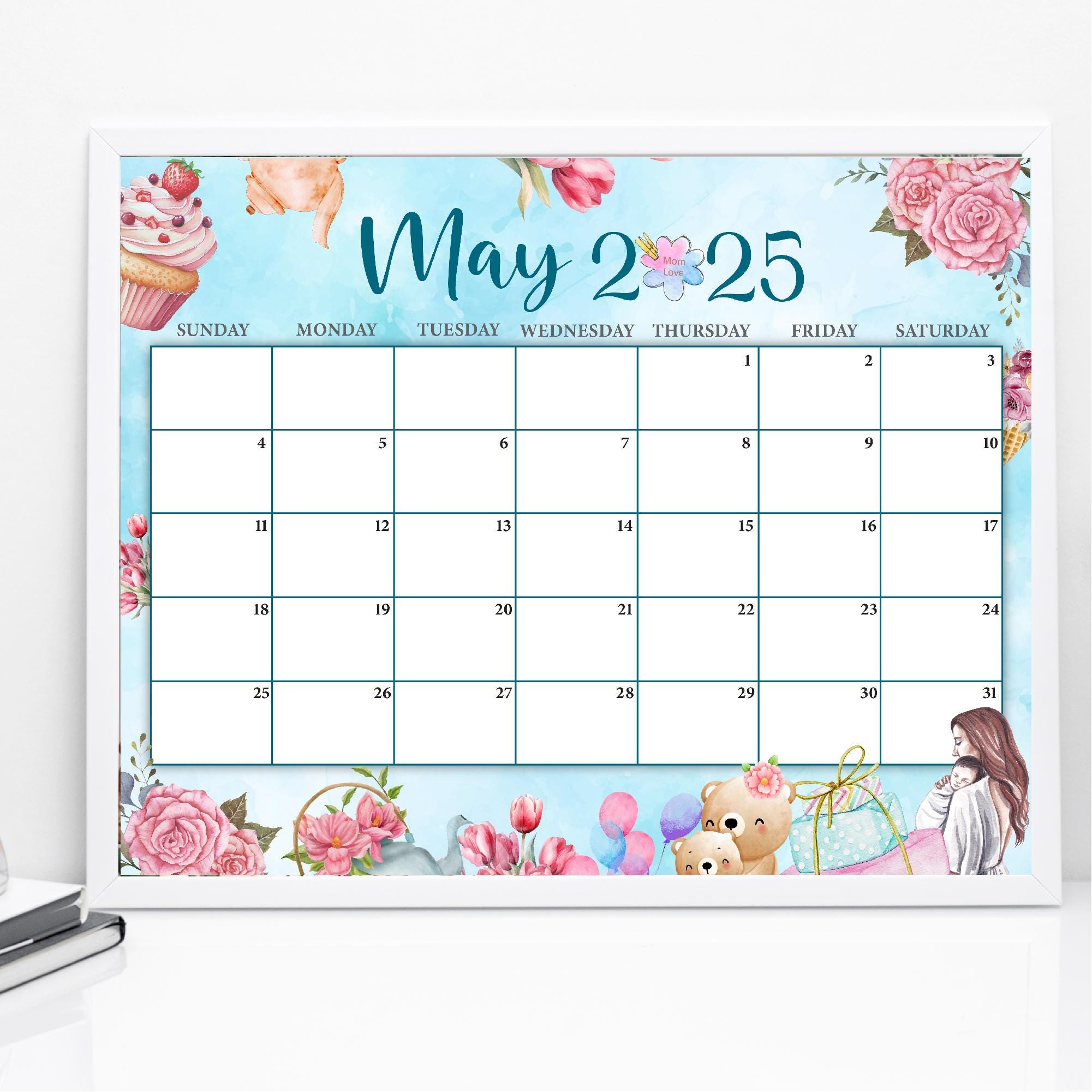 Editable May 2025 Calendar: Printable Monthly Planner (digital Download ...