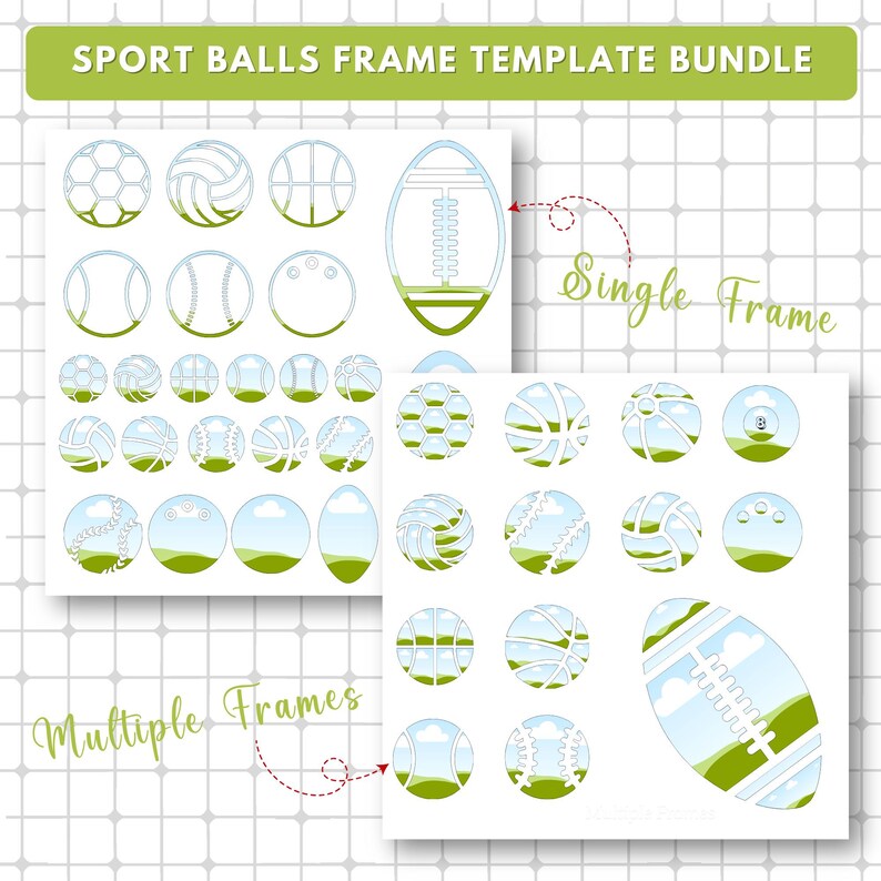 Sport Balls Frame Template: DIY Sublimation Design (canva Editable) - Etsy