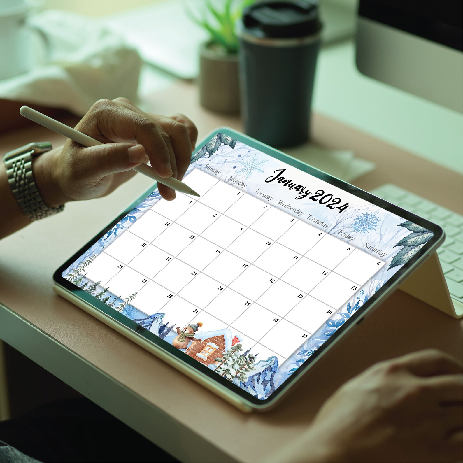 Editable January 2024 Calendar Printable Wall Calendar 2024 Fillable ...