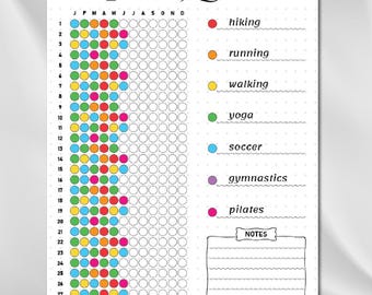 Movement Tracker Fitness Tracker PRINTABLE Journal Page Exercise ...