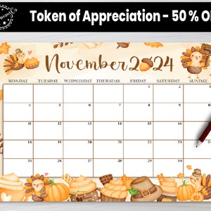 Editable November 2024 Calendar | Printable Wall Calendar 2024 ...