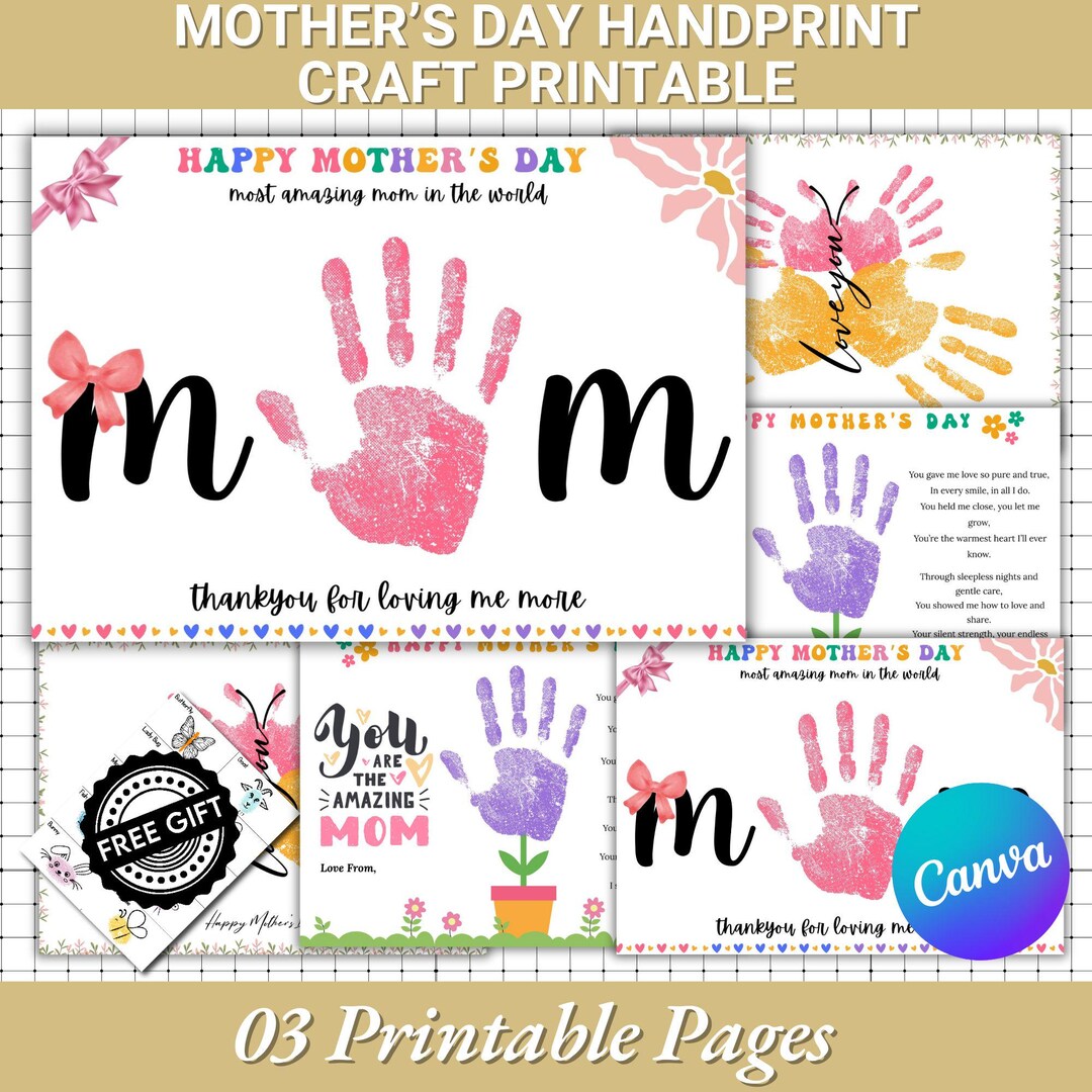 Mother's Day Handprint Craft Printable | Mother's Day Keepsake Print ...
