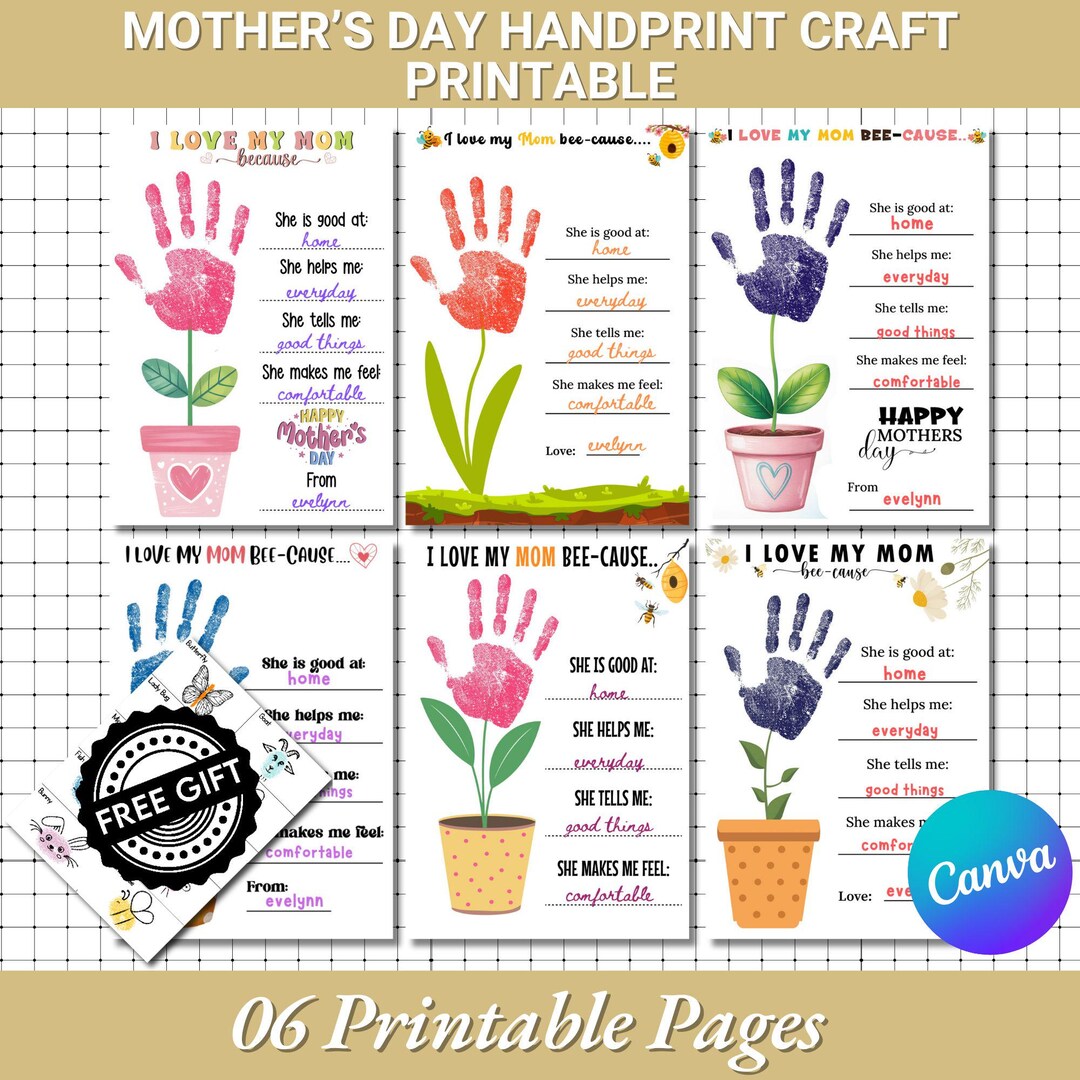 Mother's Day Handprint Craft Printable | Mother's Day Keepsake Print ...