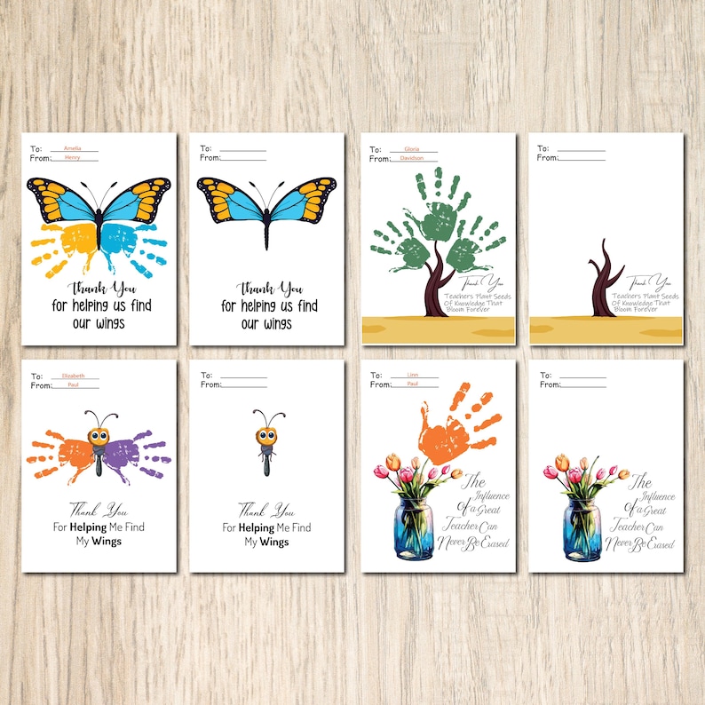 Teacher Appreciation Handprint Art: DIY Gift From Students (PDF) - Etsy