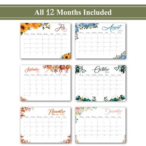 Editable Calendar Bundle 2024 | 2024 Monthly Planner | Fillable Monthly ...