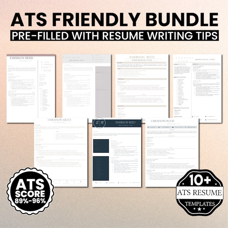 ATS Resume Template: Professional CV Designs (word Files) - Etsy
