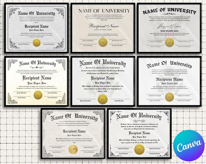 Novelty 'OXFOD' University Degree Certificate - Etsy