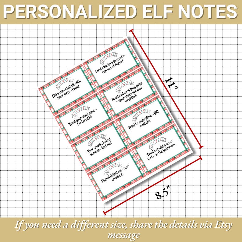 Editable Elf Message Notes | Funny Christmas Activities (canva Template ...