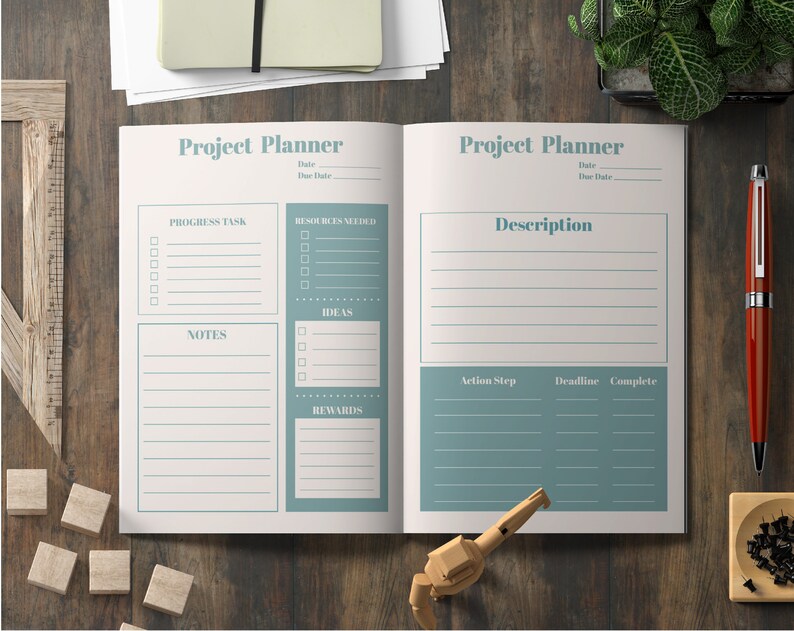 Project Planner Printable: Productivity & Task Tracker (A4, A5, US ...
