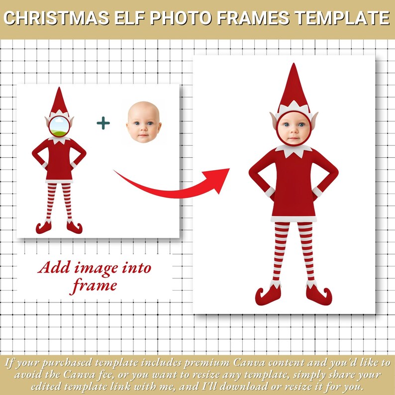 Christmas Elf Photo Frames Template (digital Download) - Etsy