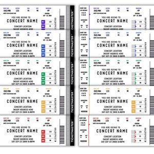Editable Concert Ticket Template: Printable Surprise Gift (digital ...