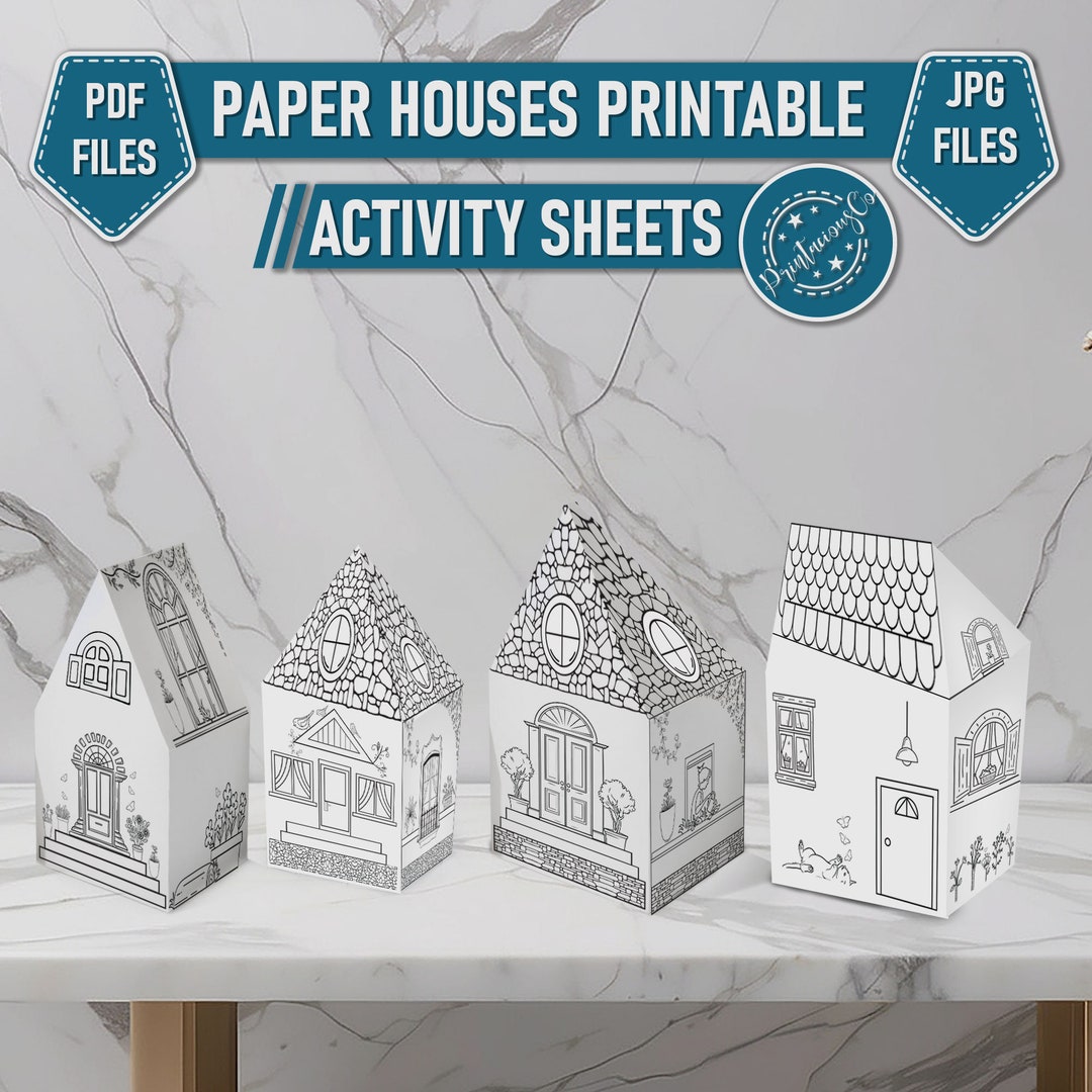 Paper House Printable Bundle Paper Craft Kit Printable Arts and Crafts ...