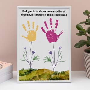 Fathers Day Handprint Garden Printable | Handprint Flowers Bouquet ...