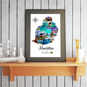 Editable Mauritius Map Travel Photo Collage Canva Template |custom ...