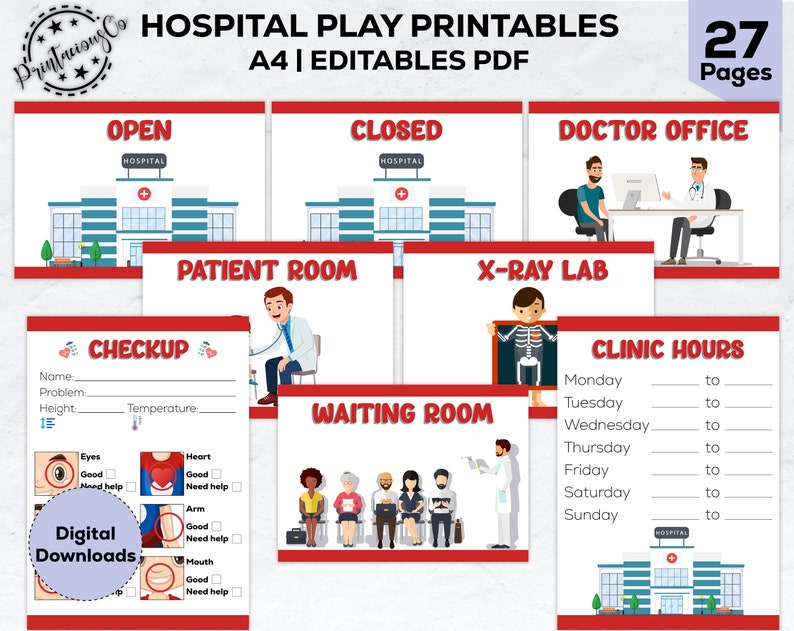Doctor Pretend Play Printables Doctors Dramatic Play Daycare Childcare ...