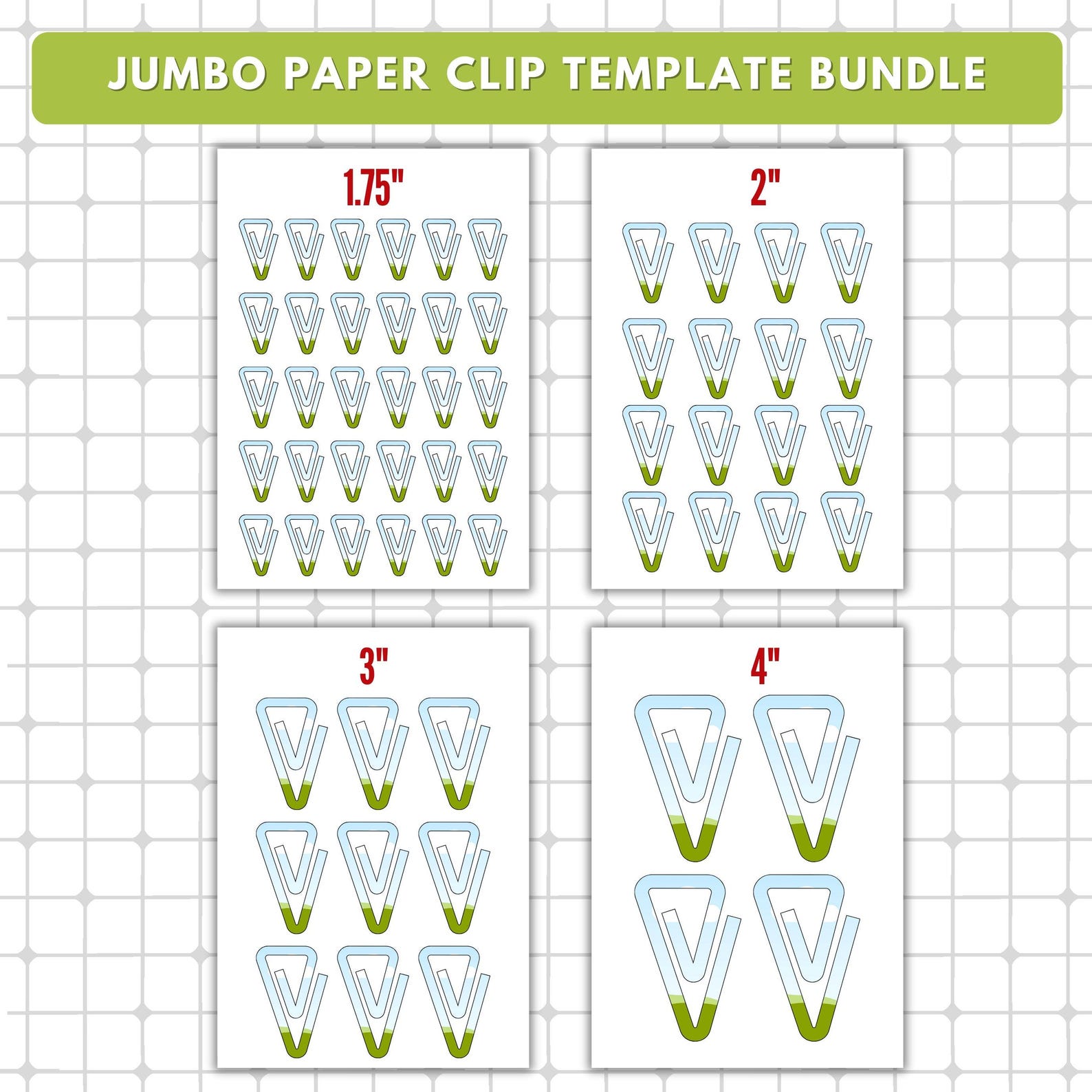 Jumbo Paper Clip Template: Editable Canva Design (digital Download) - Etsy