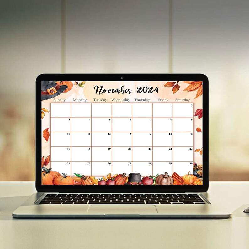 Editable November 2024 Calendar Printable Wall Calendar 2024 Fillable ...
