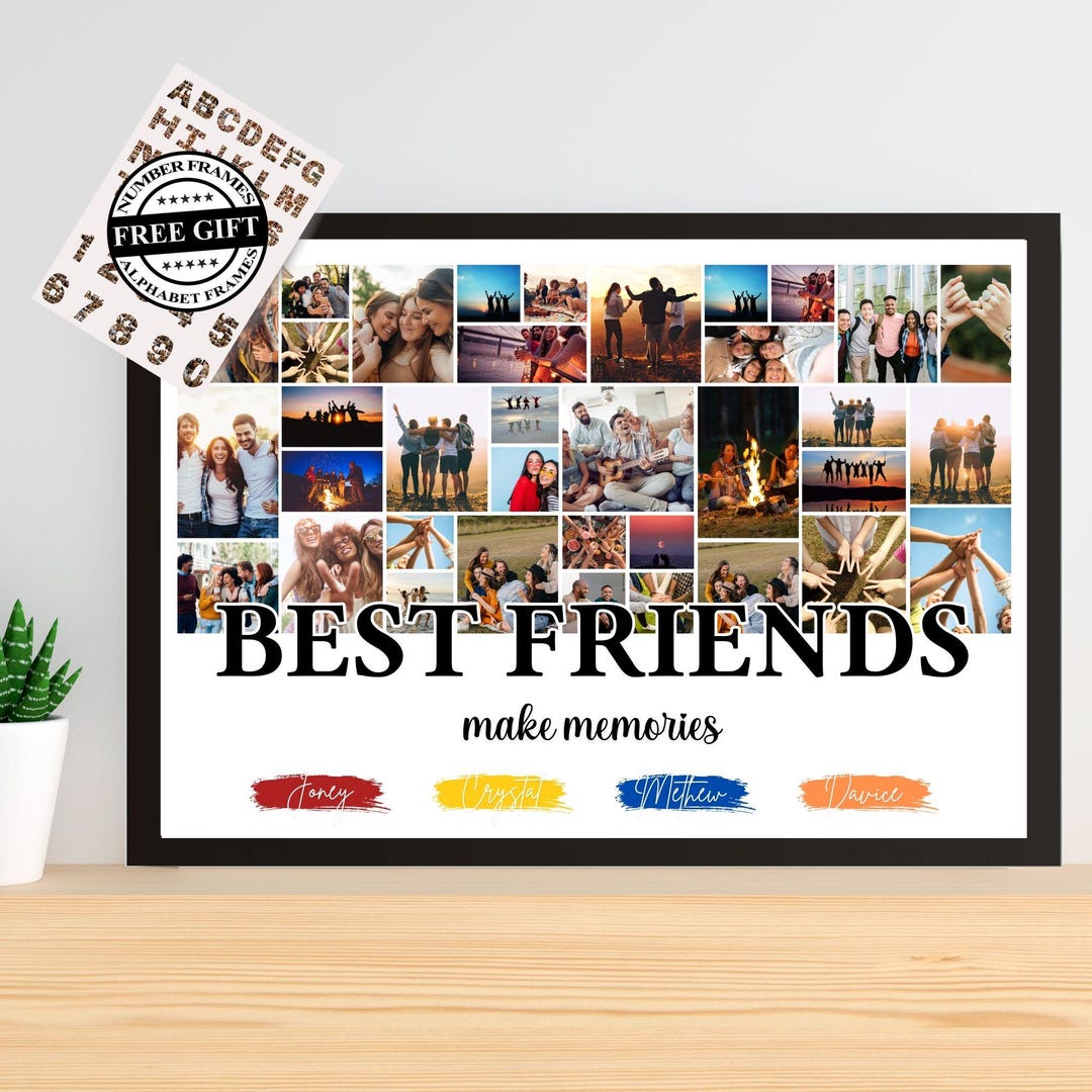 Best Friend Photo Collage Template |editable + Printable Canva Template ...