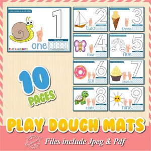 Numbers 1-10 Play Doh Mats: Fine Motor Skills Activity (printable PDF ...