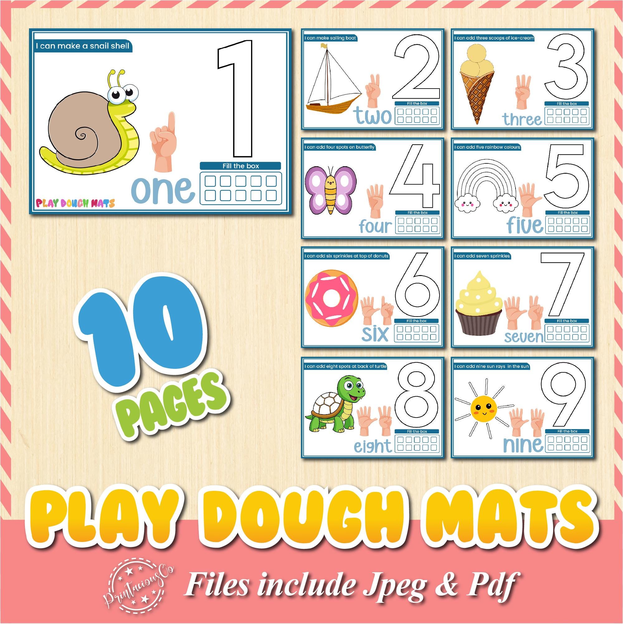 Printables Numbers 1-10 Play Doh Mats Fine Motor Skills Activity Visual ...