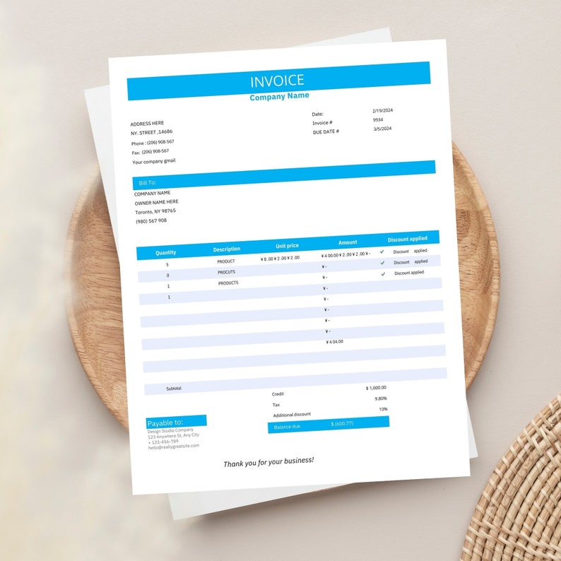 Invoice Template Business Invoice Modern and Professional Invoice ...