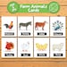 Farm Animals Cards Bundle 40 Editable Montessori Cards Farm Animals ...