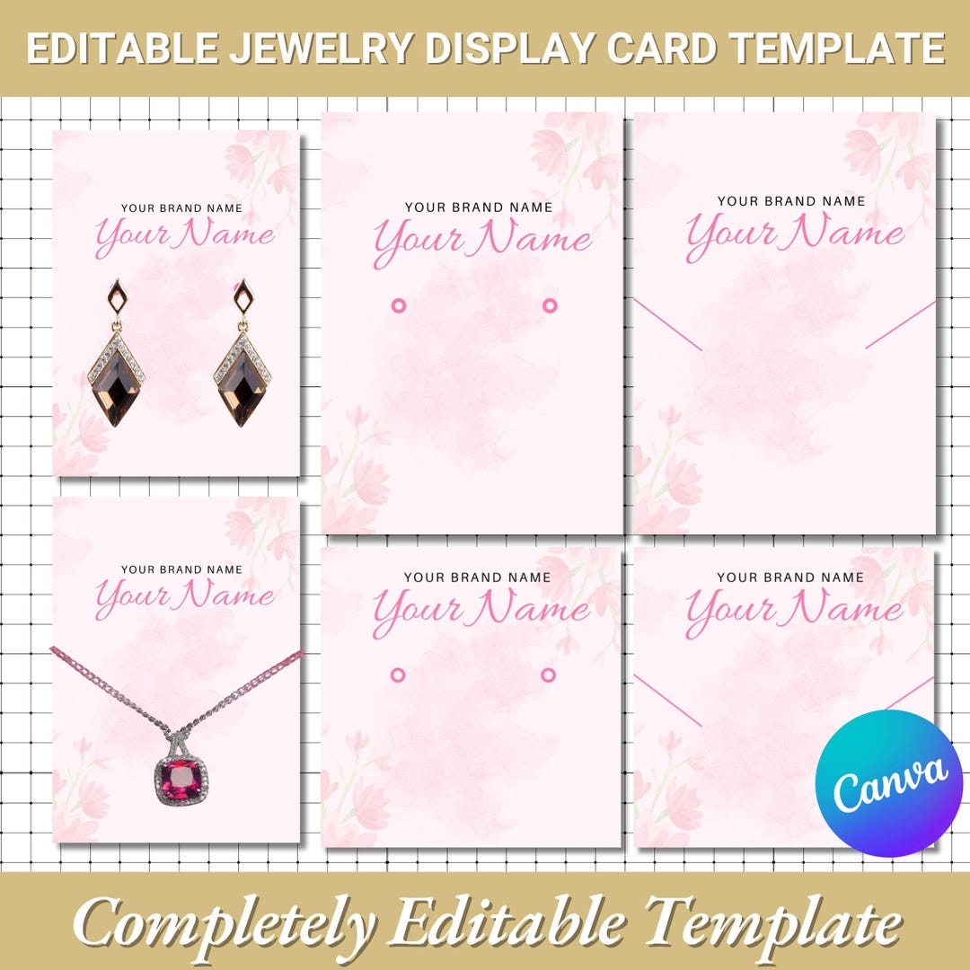 Jewelry Display Card Template |editable + Printable Canva Template ...