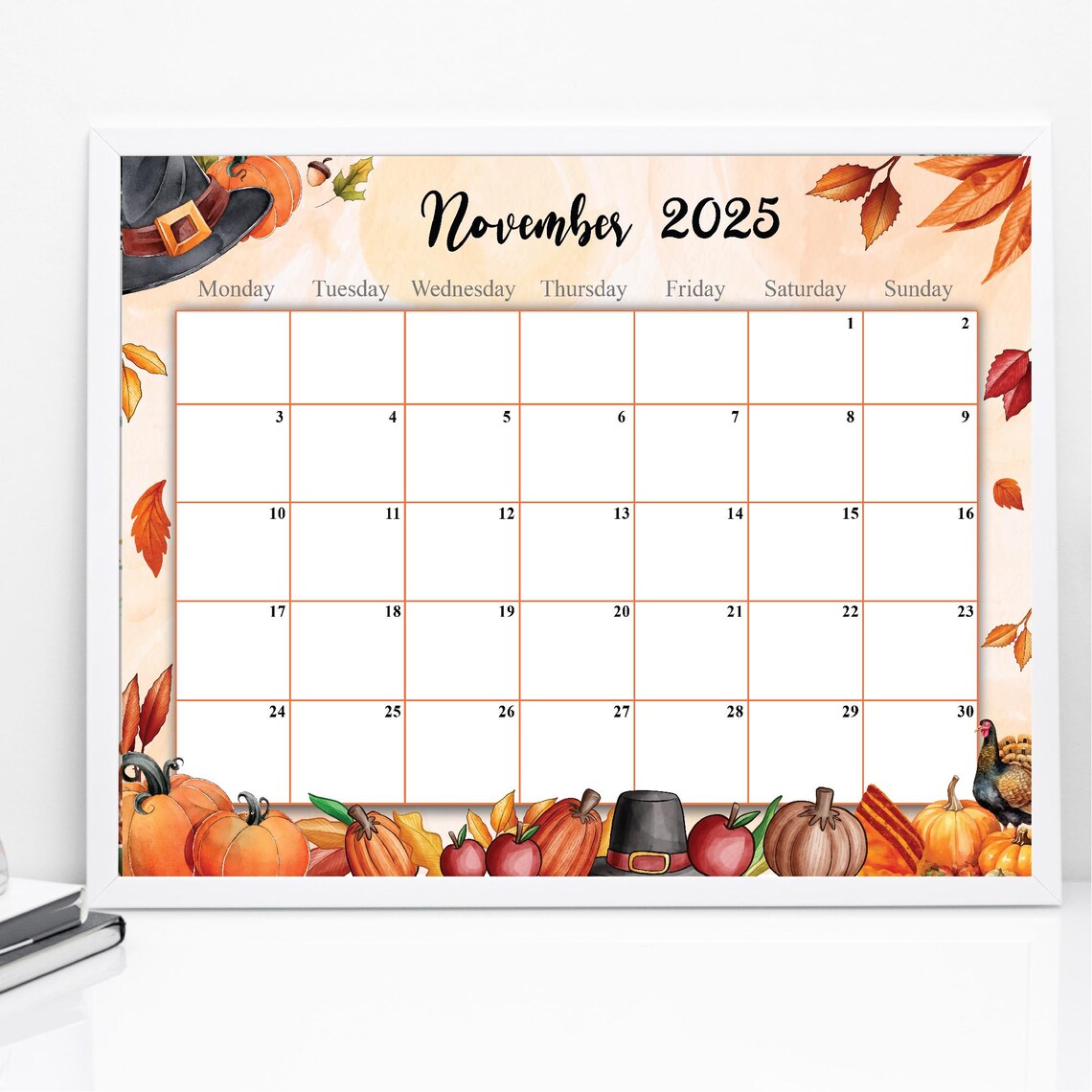 Editable November 2025 Calendar: Printable Monthly Planner (digital ...