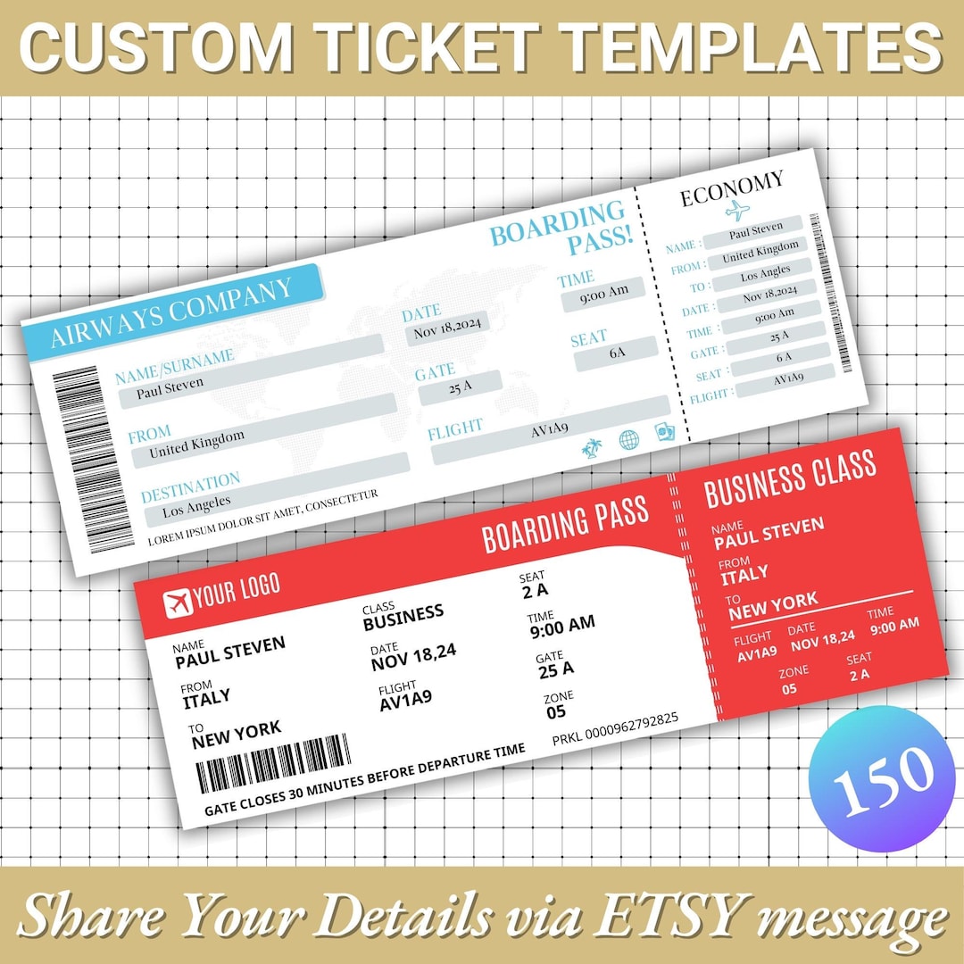 Custom Event Ticket Template - Etsy