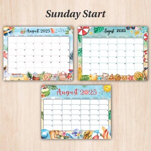Editable August 2025 Calendar: Printable Monthly Planner (digital ...