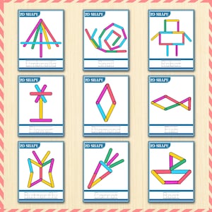 Popsicle Stick Shapes Activity Game: Montessori Printables (digital ...
