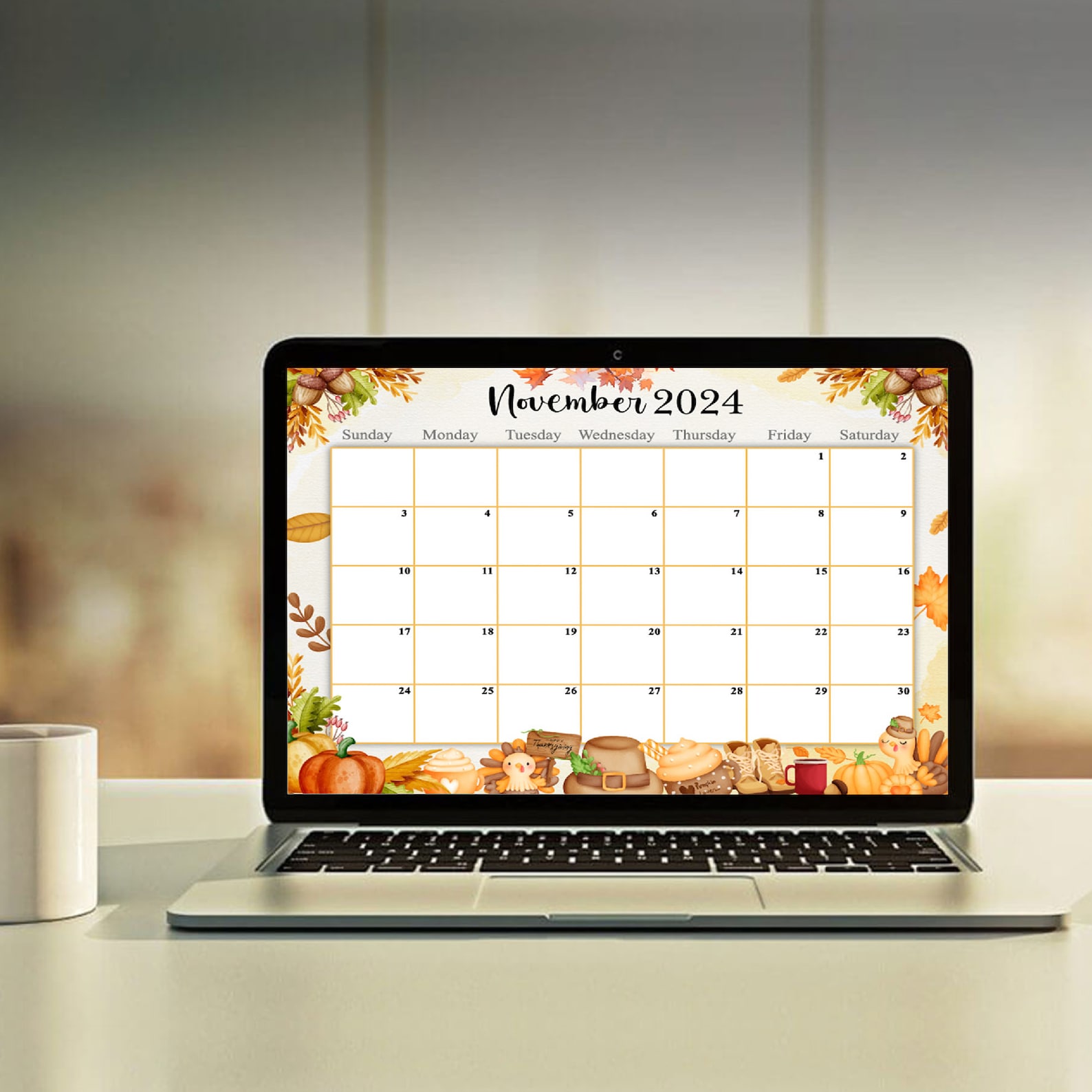 Editable November 2024 Calendar: Printable Monthly Planner (PDF & JPEG ...