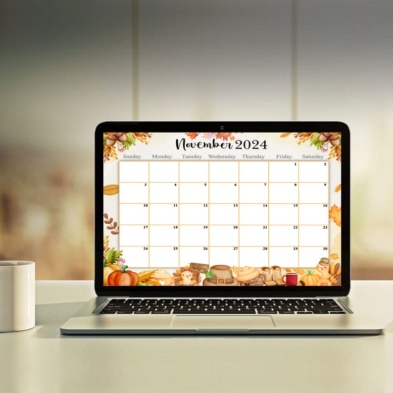 Editable November 2024 Calendar: Printable Monthly Planner (PDF & JPEG ...