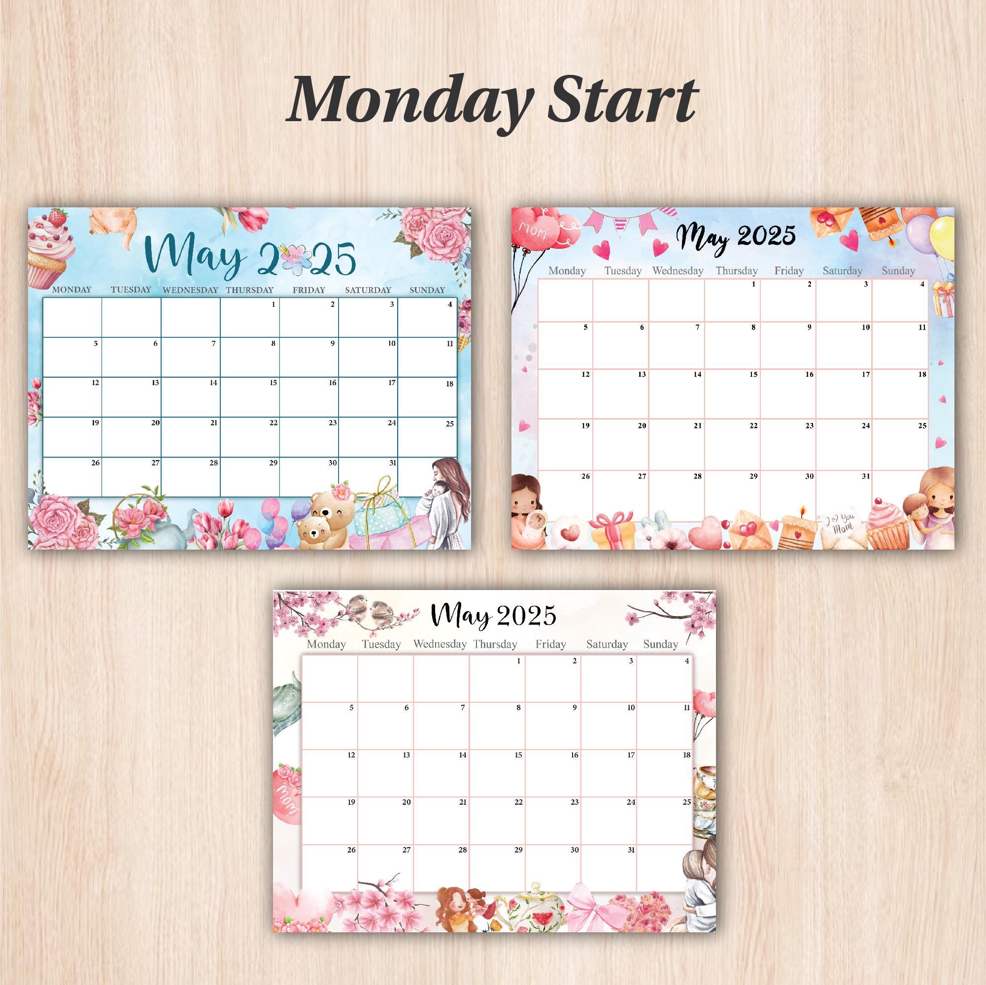 Editable May 2025 Calendar: Printable Monthly Planner (digital Download ...