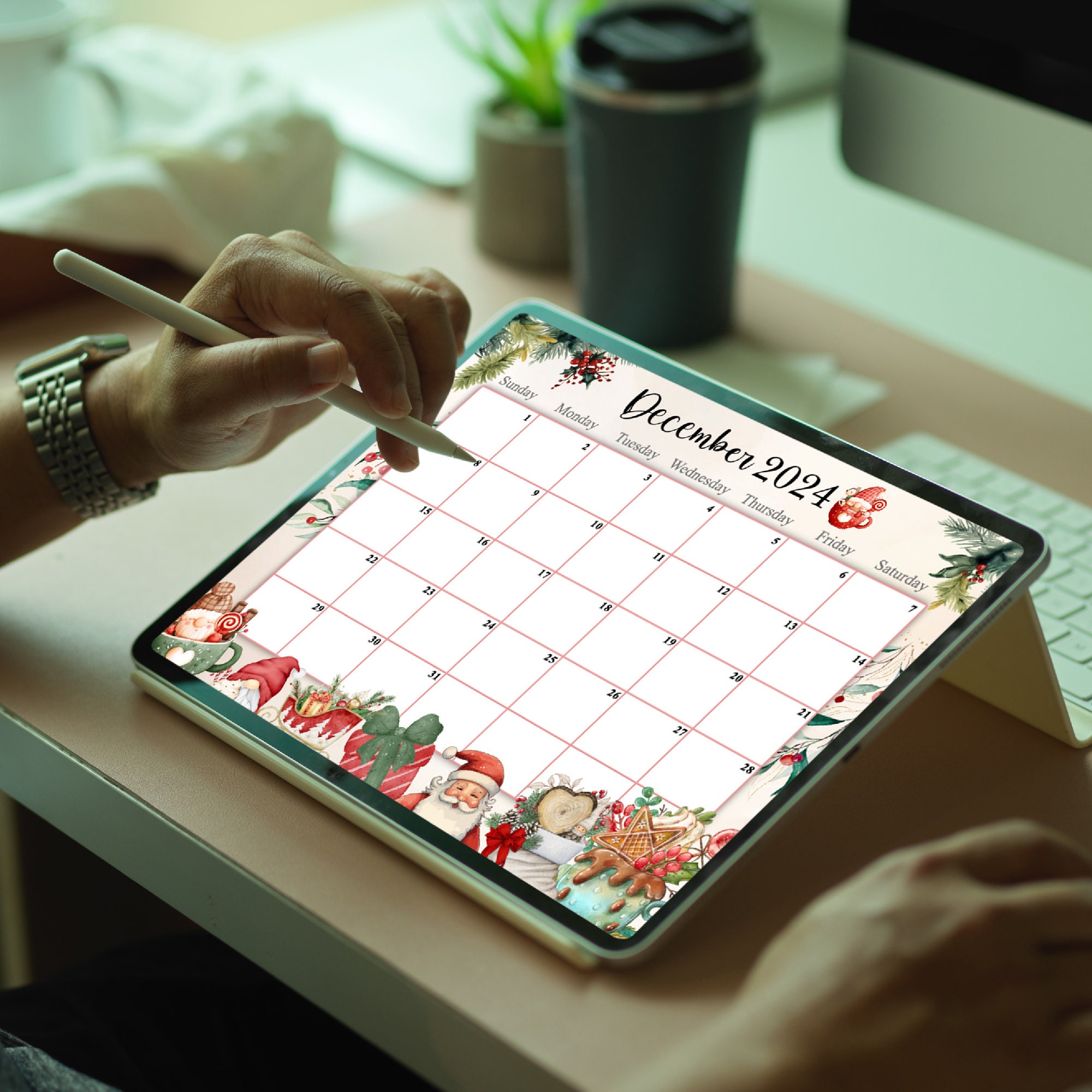 December 2024 Calendar: Editable Printable Wall Planner (PDF) - Etsy