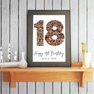 18th Birthday Photo Collage Template: Customizable Canva Frame (digital ...