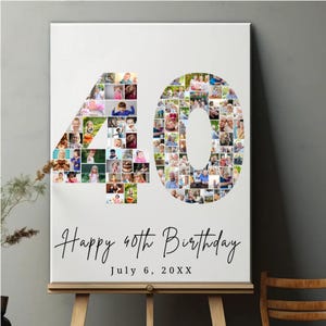 40th Birthday Photo Collage Templates | Personalized 40th Birthday Gift ...