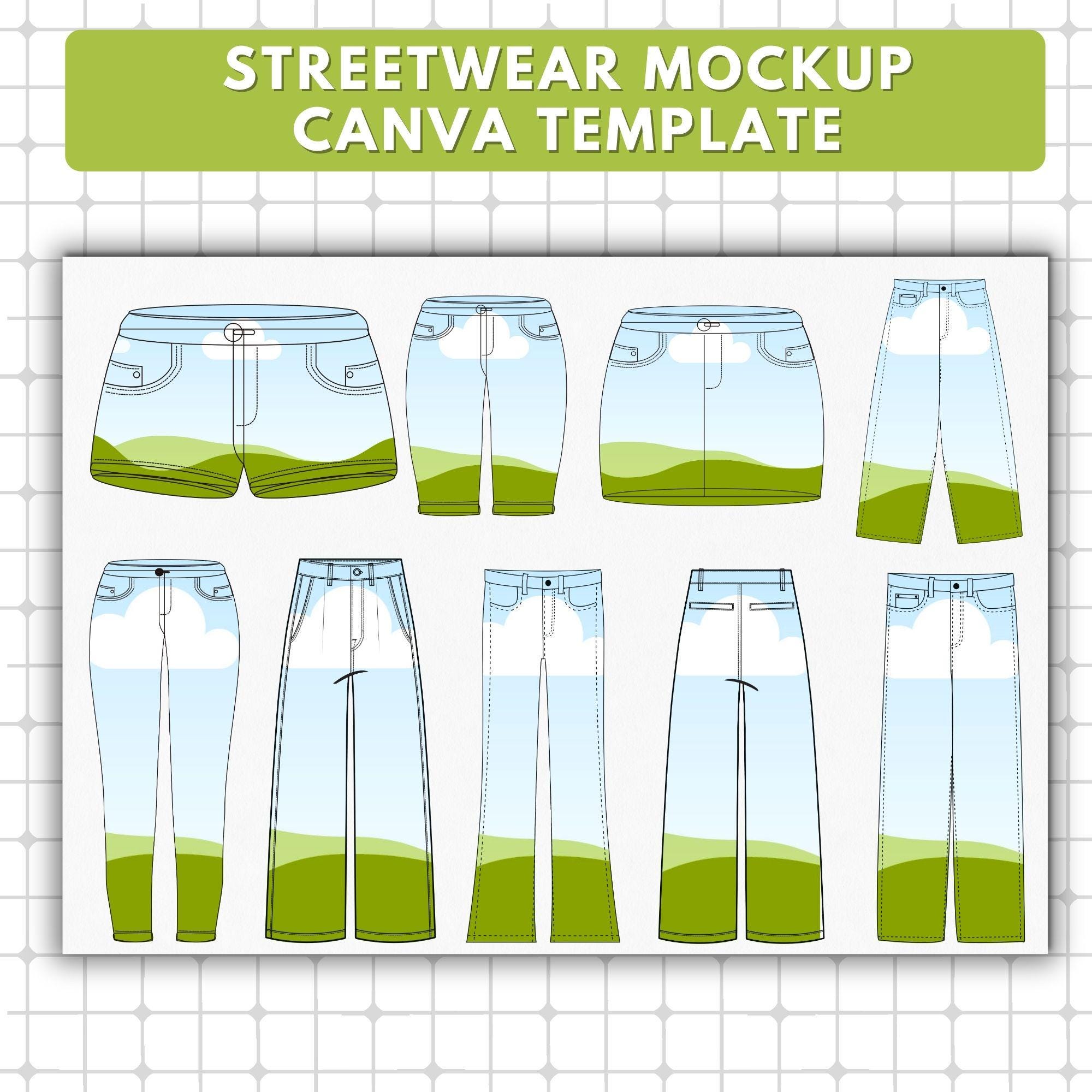 Editable Streetwear Mockup Canva Frame: Clothing Brand Templates - Etsy