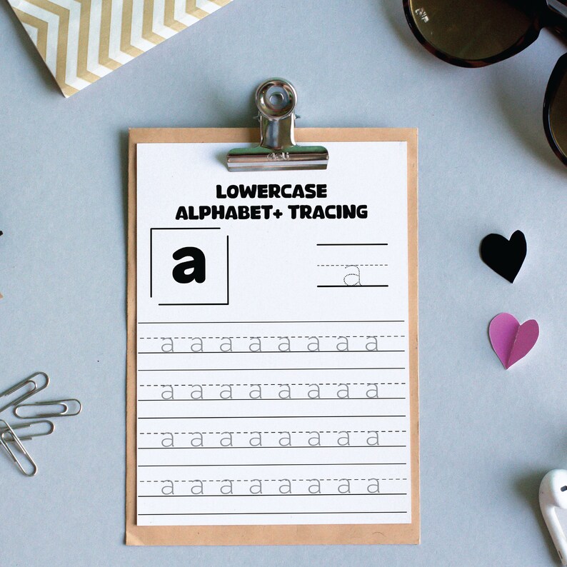 Lowercase Alphabet Tracing Worksheets Lines Trace Pages Printable ...