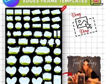 Incredible Bleach Effect Distressed Edge Canva Frames - Drag & Drop Photo - Editable Template ...