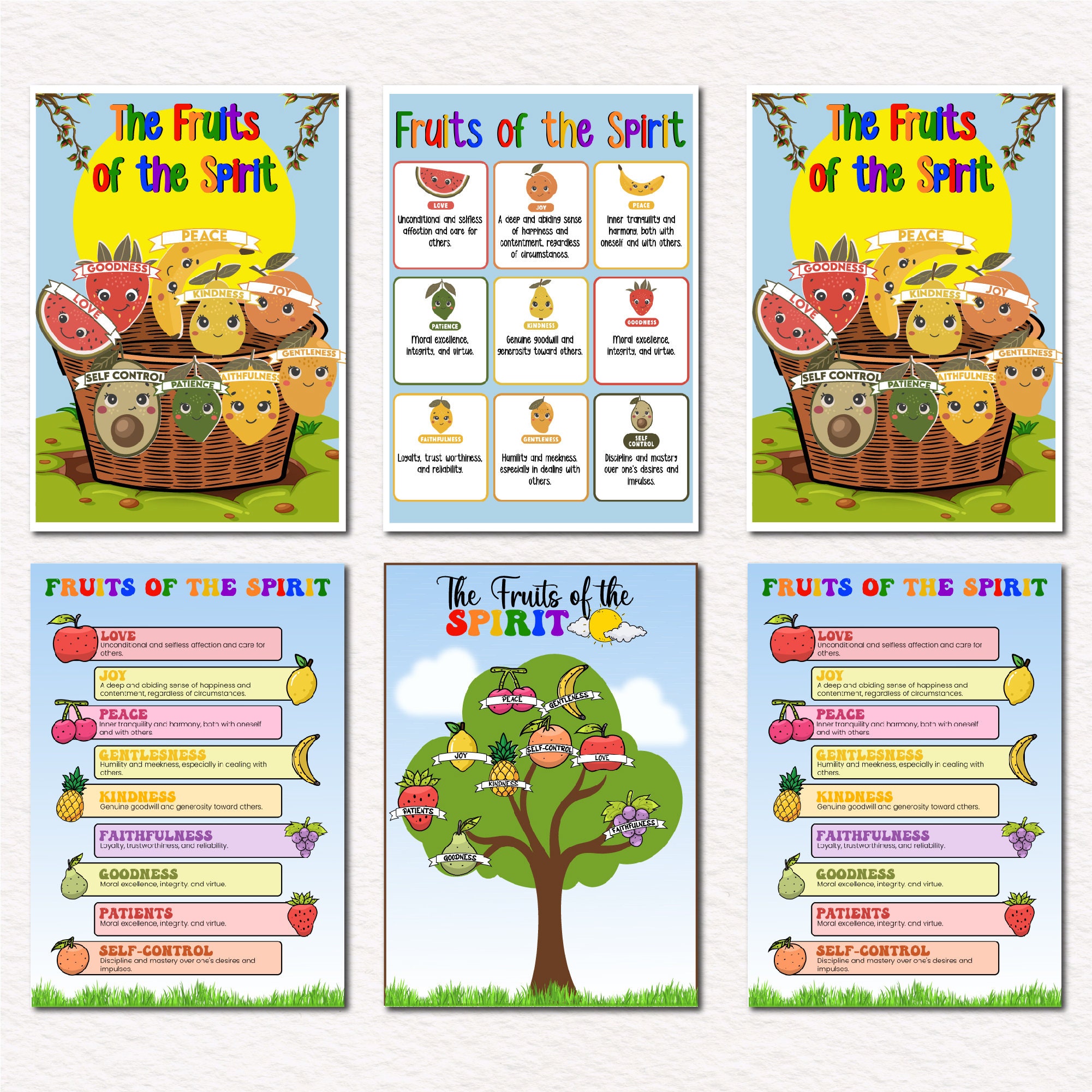 Fruit of the Spirit Bundle Fruit of the Spirit Prints Preschool ...