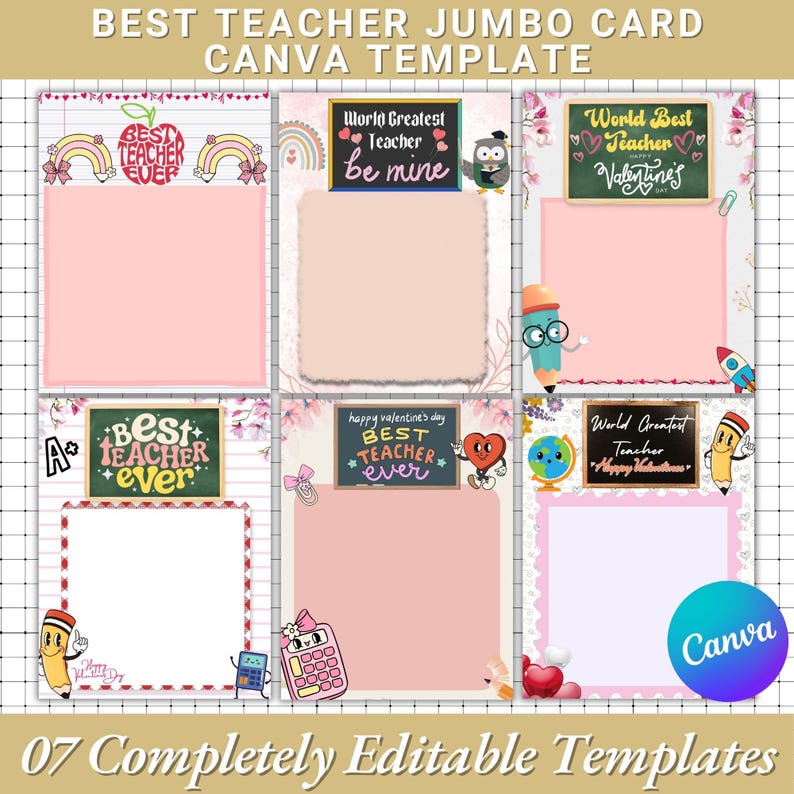 Editable Teacher Appreciation Jumbo Card Template (canva) - Etsy