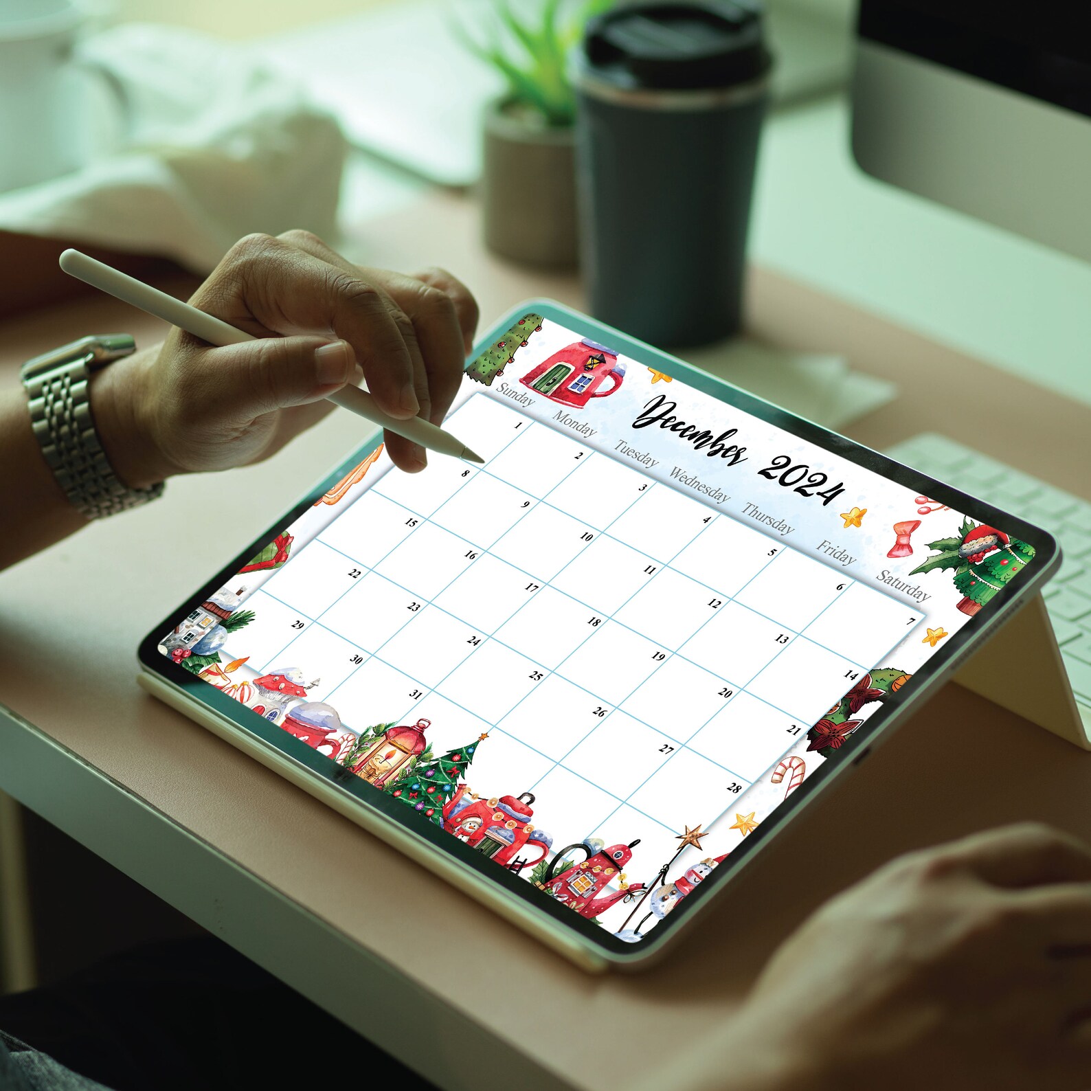 Editable December 2024 Calendar Printable Wall Calendar 2024 Fillable ...