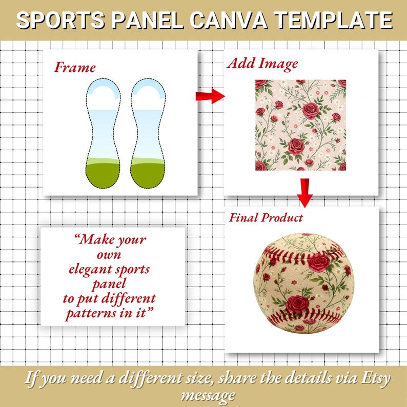Sports Panel Canva Frame Template | DIY Player Gift - Etsy